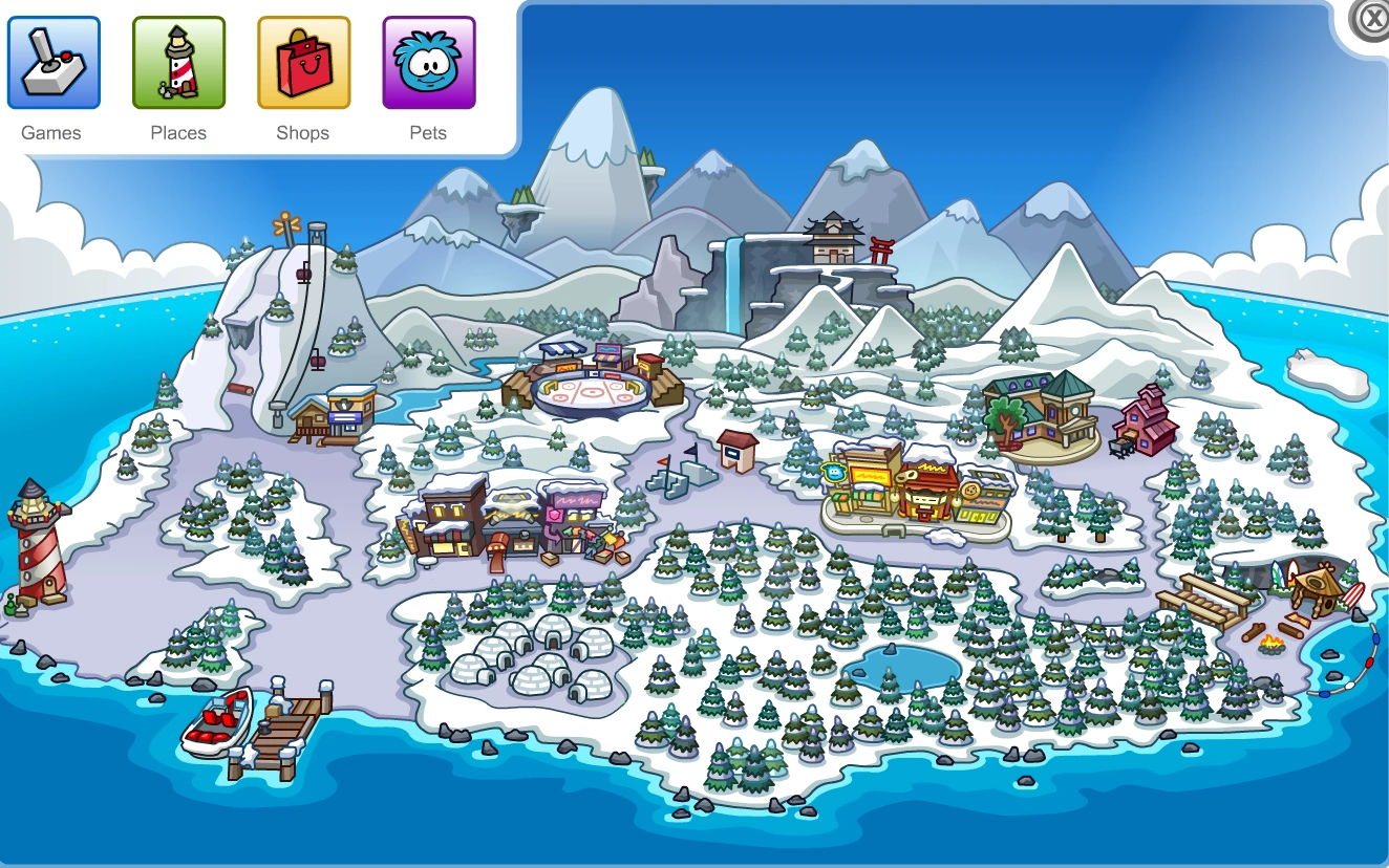 Club Penguin Map